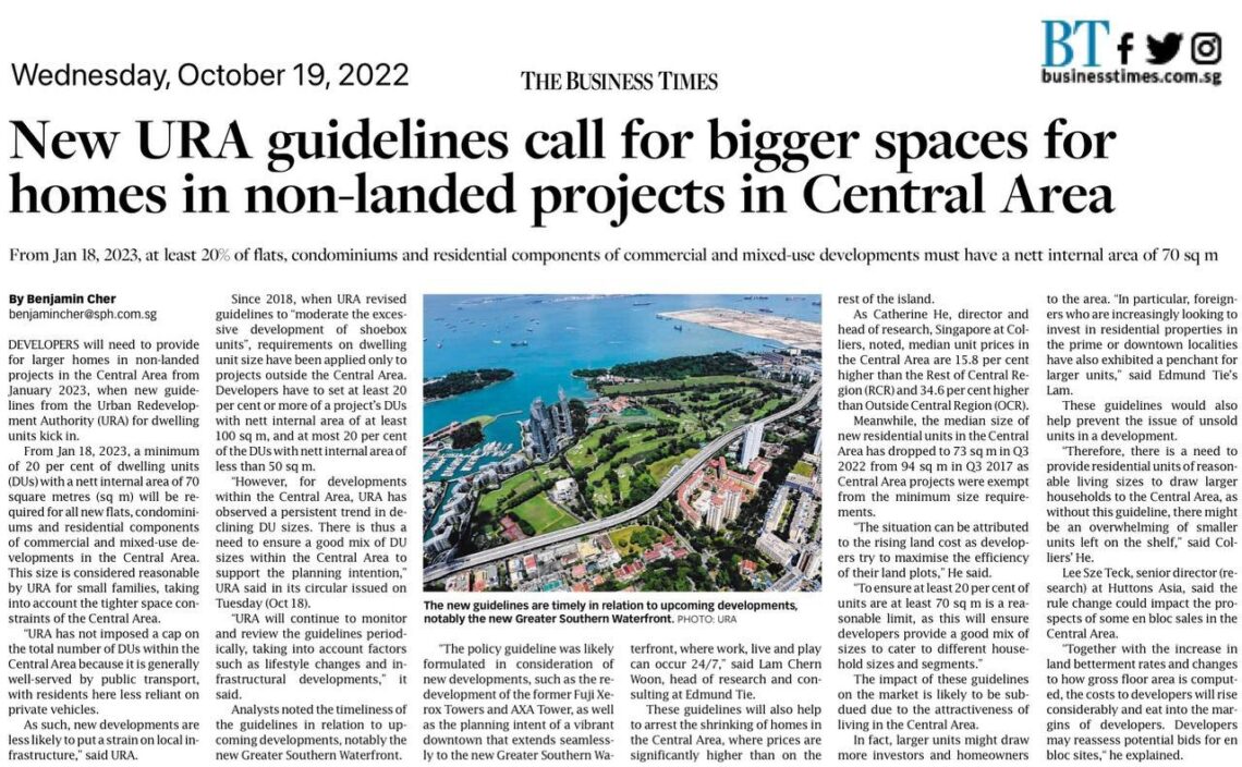 New URA Guideline Call For Bigger Spaces For Homes In Non-landed ...